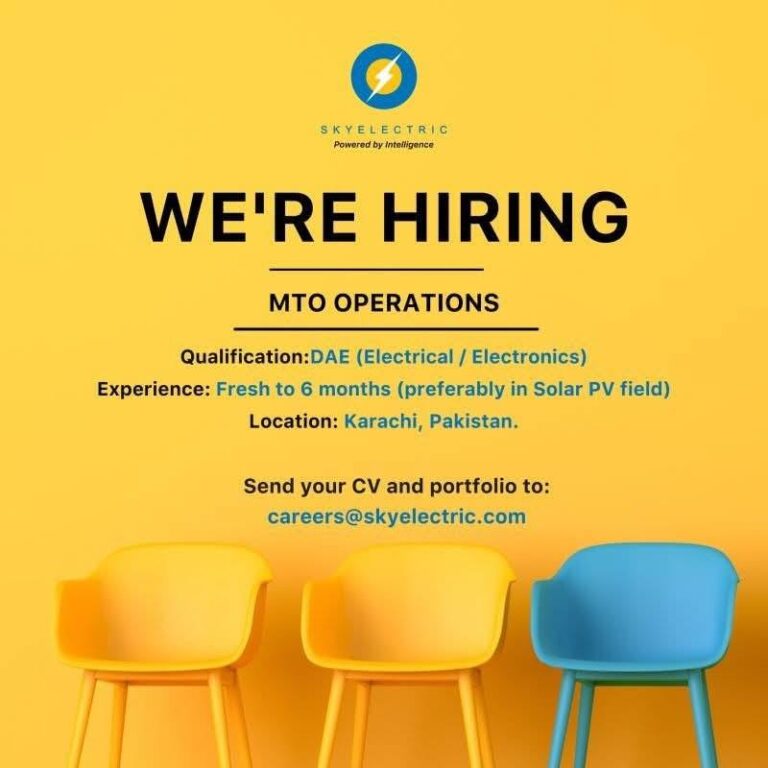 MTO Operations Job at SkyElectric Karachi – Apply Now for a Career in ...