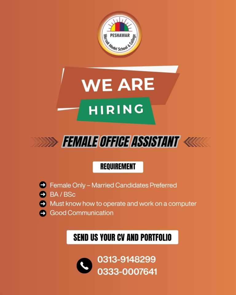 Female Office Assistant Jobs in Peshawar 2026 – BA/BSc Office Staff ...